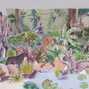 Build a Rainforest, Printable Rainforest Diorama, Jungle Play Set ...