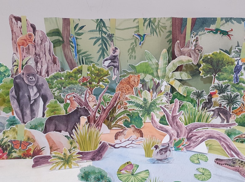 Build a Rainforest, Printable Rainforest Diorama, Jungle Play Set ...