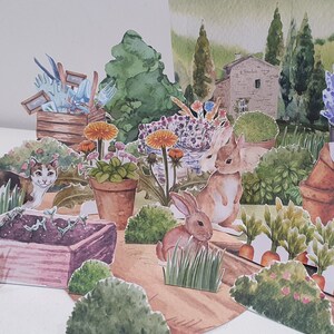 Build a Rabbit Garden, Printable Diorama, Paper Garden Scene, DIY Kids ...