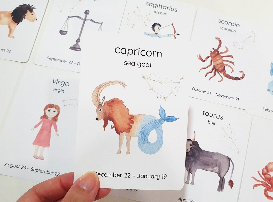 Zodiac Cards for Kids, Printable Constellation Cards, Montessori ...