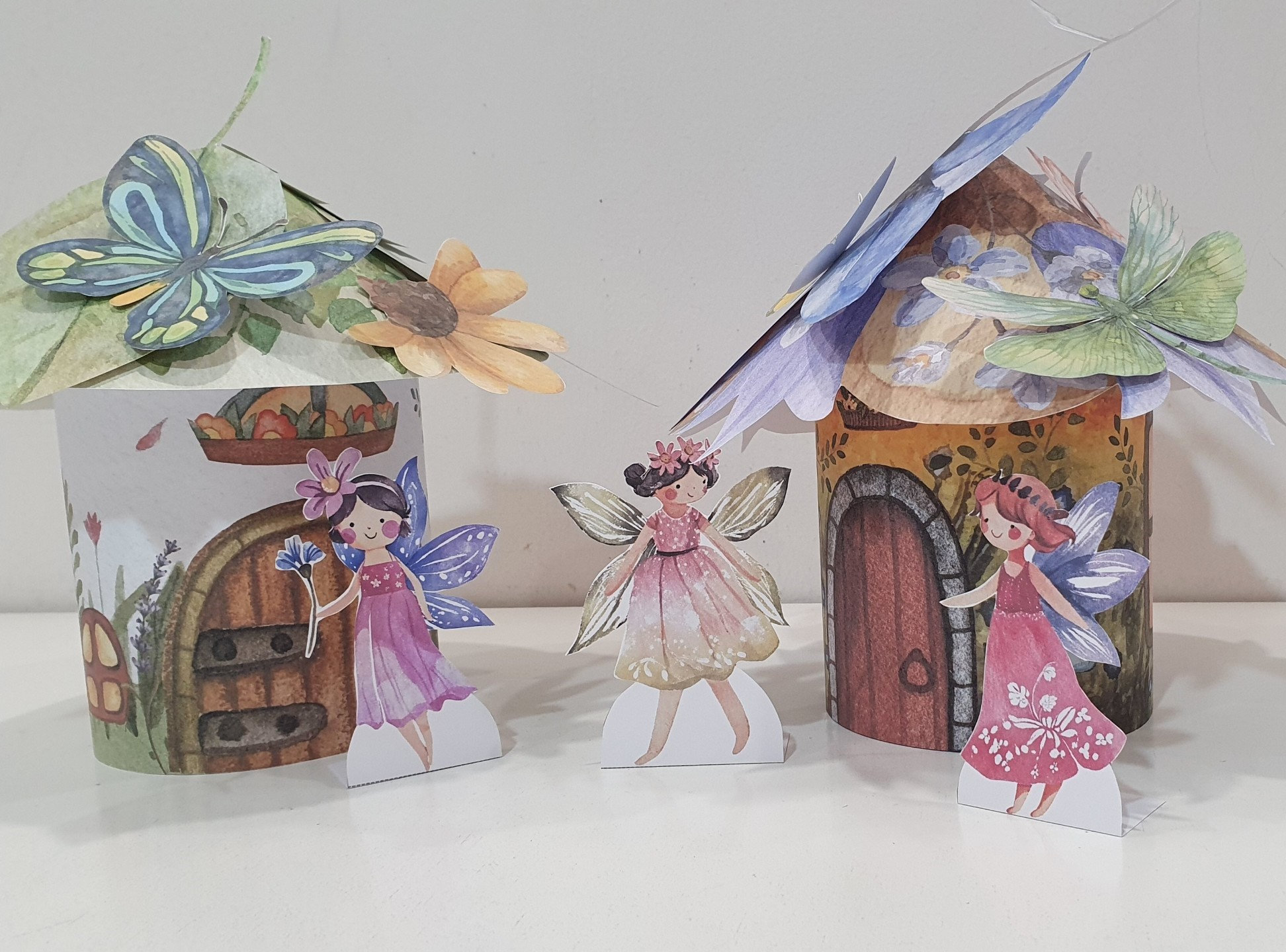 Fairy Houses Printable & Flower Fairy Paper Dolls, Paper Dollhouse, DIY ...