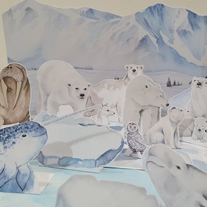 Build the Arctic Habitat, Printable Diorama, DIY Kids Polar Bear Paper ...