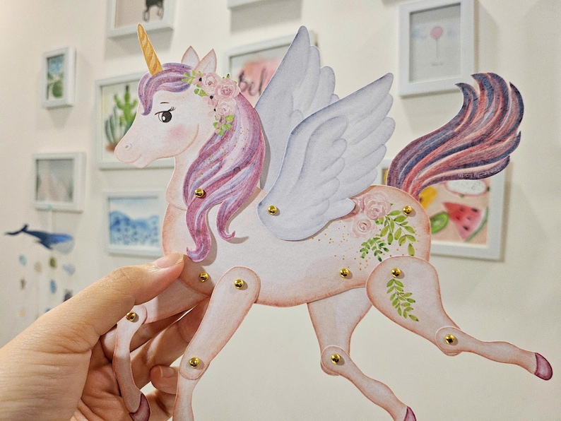 Articulated Unicorn Paper Dolls, Build a Unicorn, Fairy Paper Doll Set ...