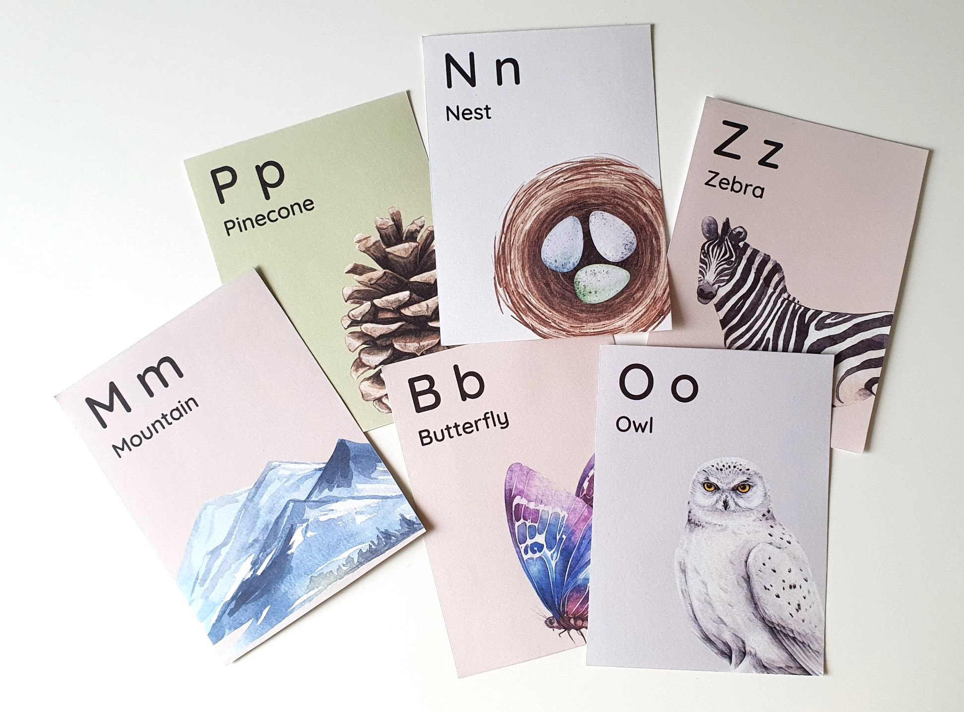 Nature Alphabet Flashcards, Alphabet Flashcards, ABC Flashcards, Nature ...