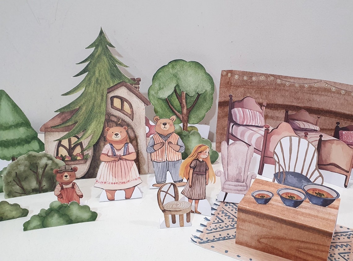 Goldilocks and the Three Bears Printable Play Set, Fairytale ...