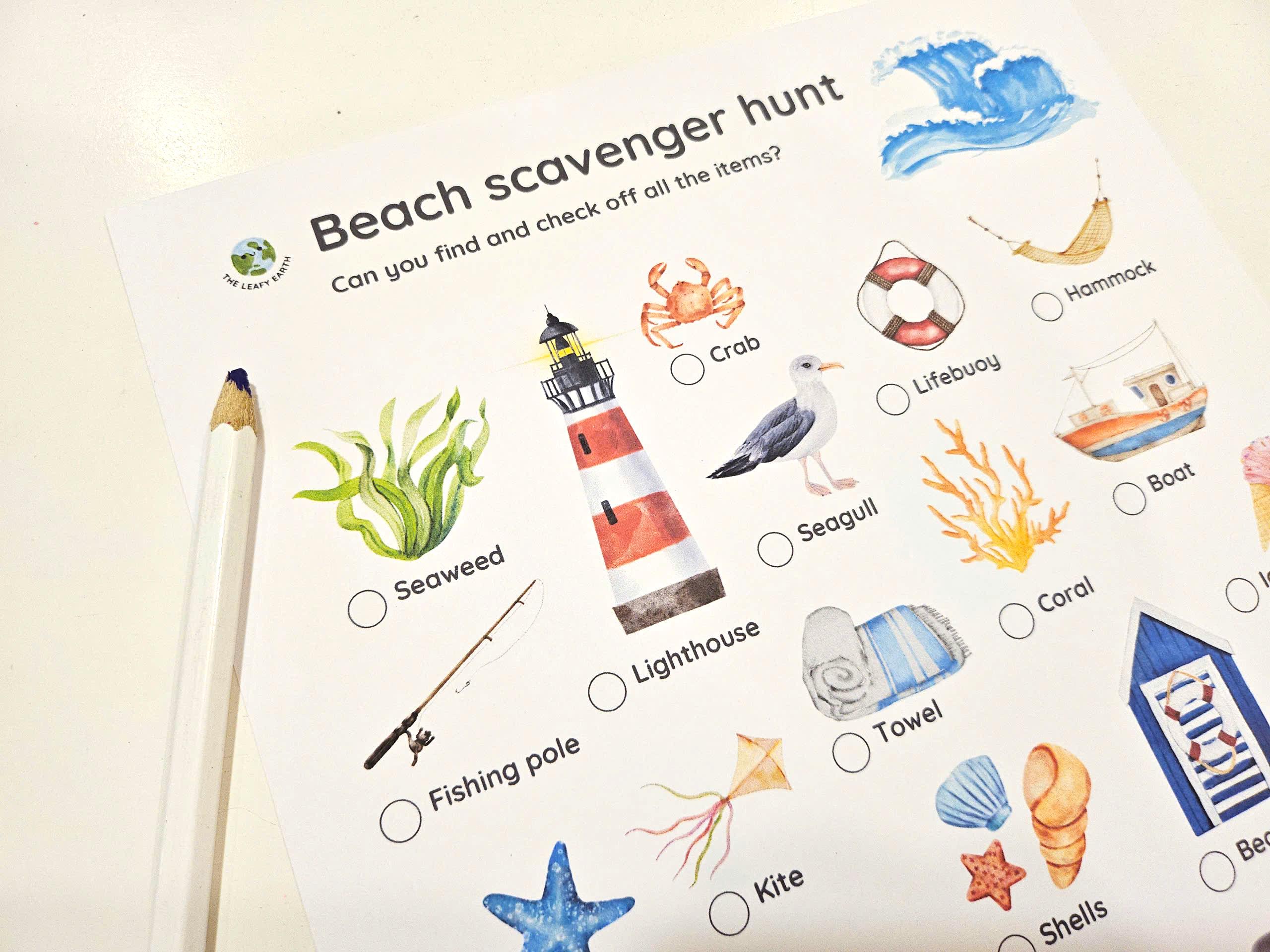 Beach Scavenger Hunt, Printable Nature Scavenger Hunt, Camping ...