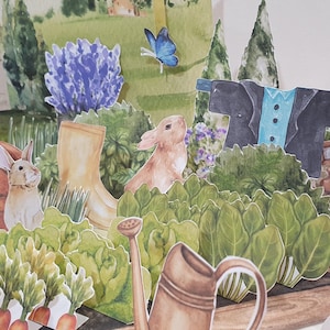 Build a Rabbit Garden, Printable Diorama, Paper Garden Scene, DIY Kids ...