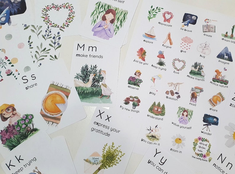 Abcs of Life for Kids Poster and Flashcards, Alphabet Flashcards ...
