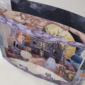 Halloween House Pop up Printable, Pop up Greeting Card, Halloween Scene ...