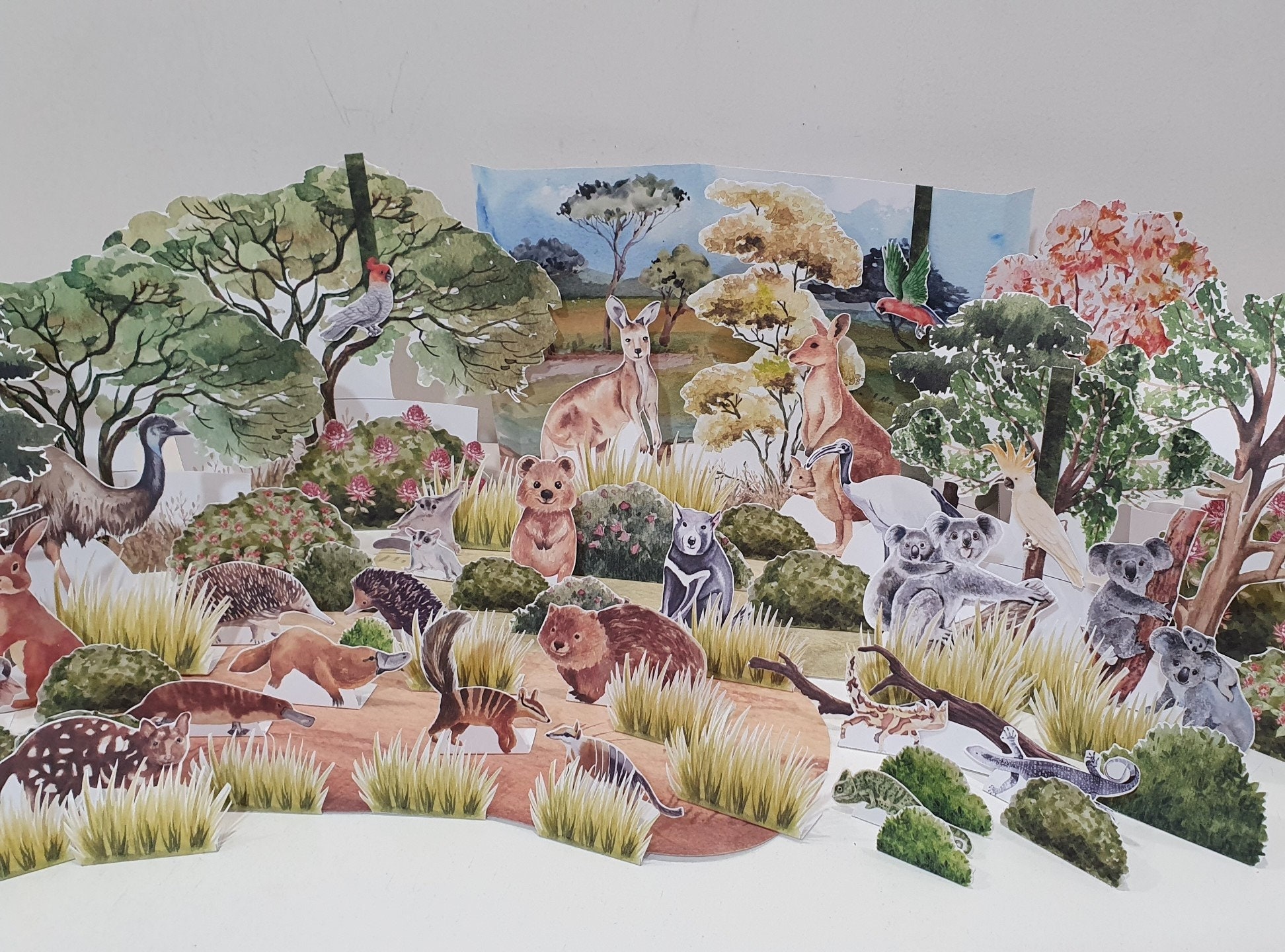 Build the Australian Habitat, Printable Bushland Diorama, Kangaroo and ...
