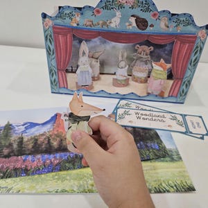 Woodland Puppet Theater, Paper Puppet Theater, DIY Kids Paper Craft ...