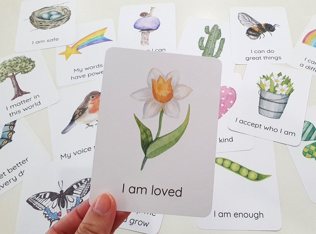 16 Kids Affirmation Cards, Kids Daily Positivity Cards, Motivational ...