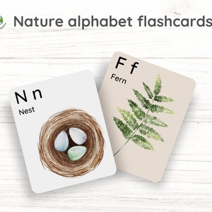 Nature Alphabet Flashcards Alphabet Flashcards ABC - Etsy