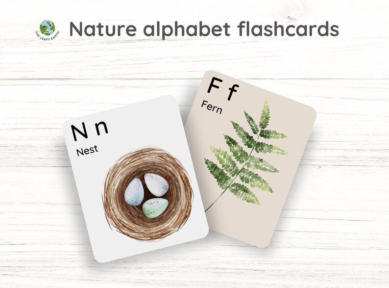 Nature Alphabet Flashcards Alphabet Flashcards ABC - Etsy