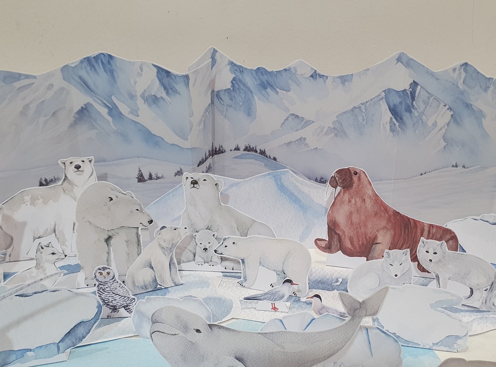 Build the Arctic Habitat, Printable Diorama, DIY Kids Polar Bear Paper ...