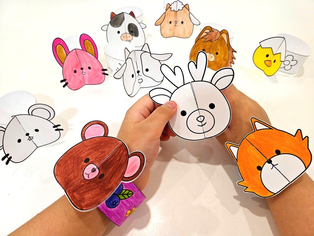 Animal Paper Bracelets for Kids, Farm and Woodland Animals, DIY Kids ...
