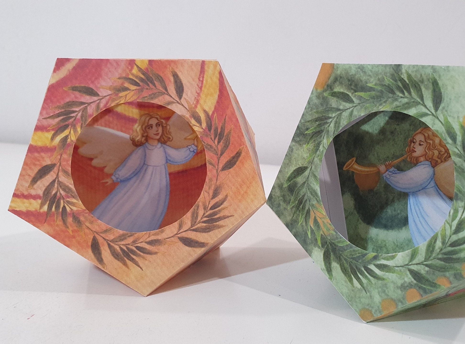 Angel Window Lightbox Printable DIY Holiday Paper Ornament - Etsy