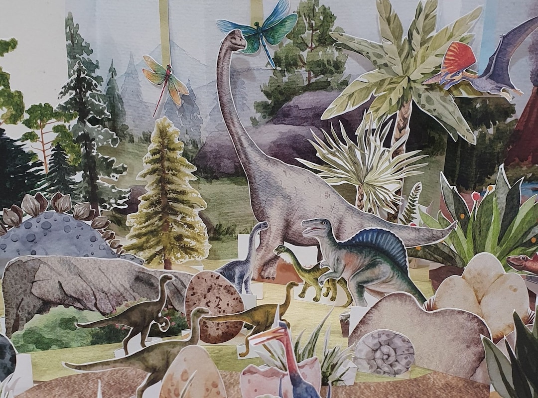 Build a Dinosaur World, Printable Diorama, Dinosaur Play Set, Forest ...