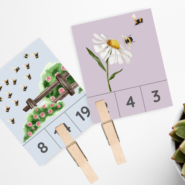 Count and Clip Cards - Etsy