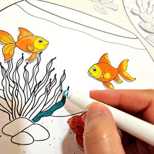 Build a Fish Bowl Coloring, Kids DIY Paper Crafts, Color and Cut, Fine ...