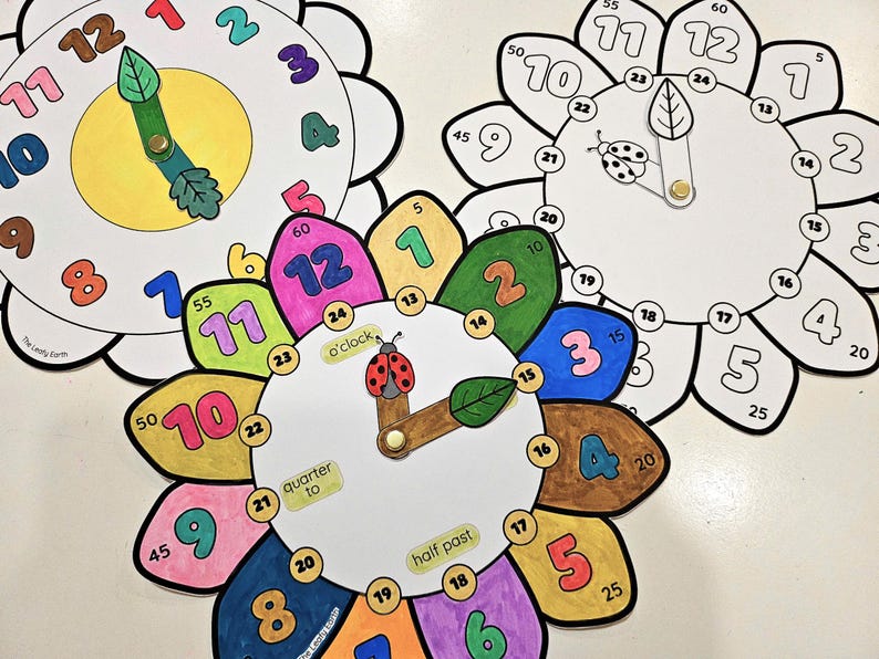 Paper Clock Math Craft, Build a Clock, Telling Time, DIY Kids Seasonal ...