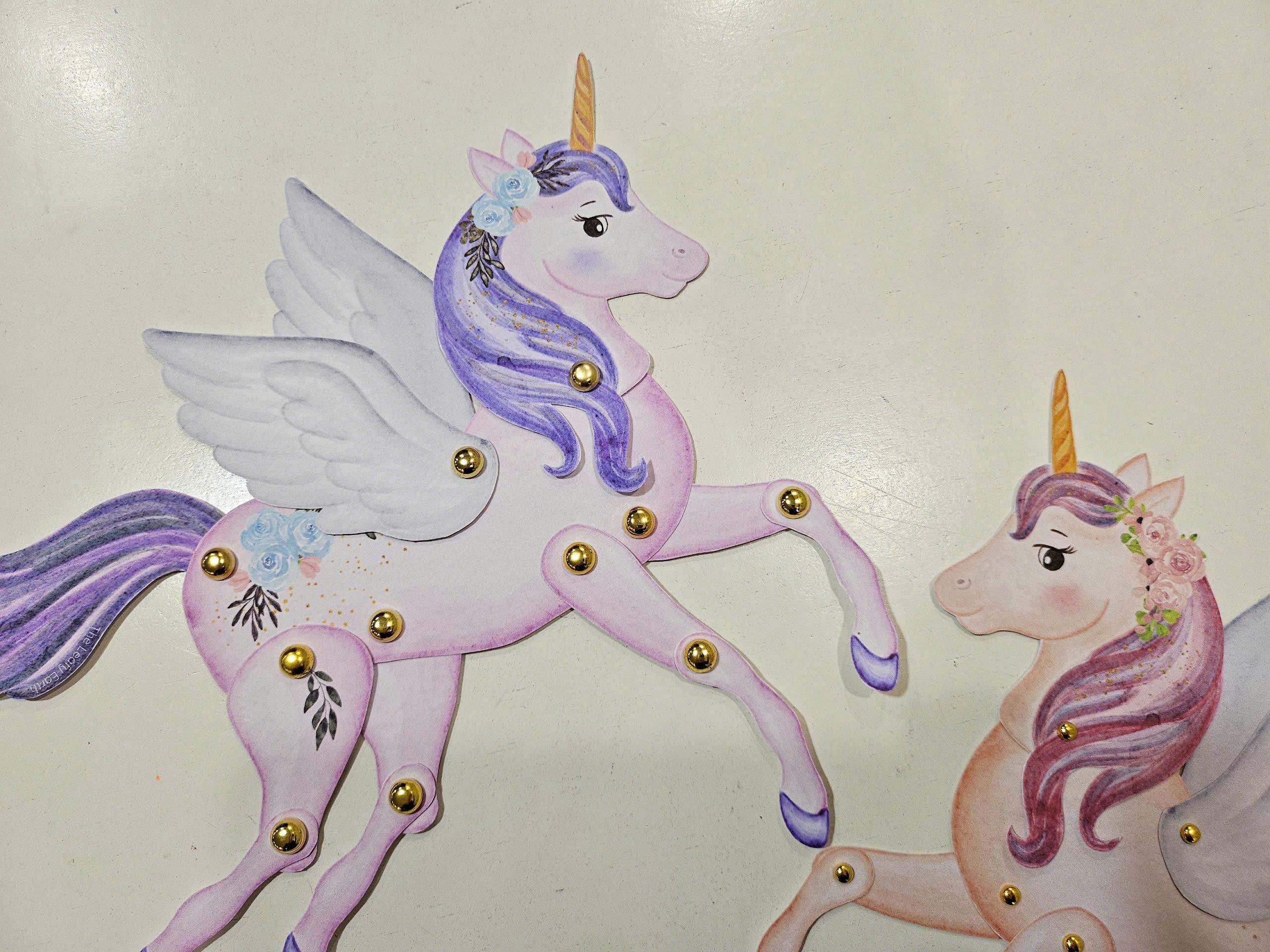 Articulated Unicorn Paper Dolls, Build a Unicorn, Fairy Paper Doll Set ...