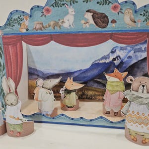 Woodland Puppet Theater, Paper Puppet Theater, DIY Kids Paper Craft ...
