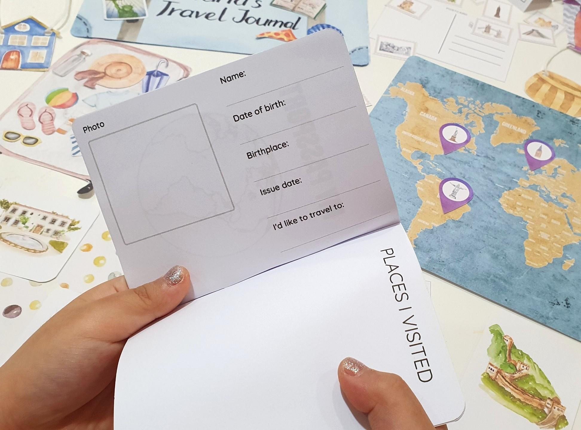 Travel Activity Pack, Kids Travel Journal, World Landmark Cards, Pack a ...