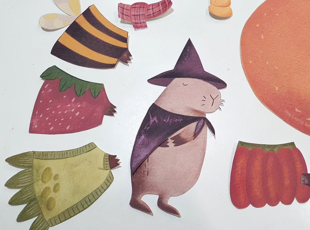 Capybara Paper Doll Printable, Paper Dollhouse, DIY Kids Paper Craft ...