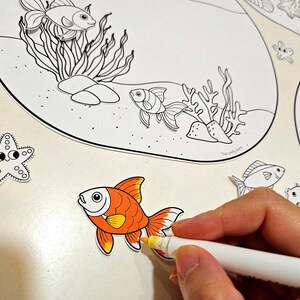 Build a Fish Bowl Coloring, Kids DIY Paper Crafts, Color and Cut, Fine ...