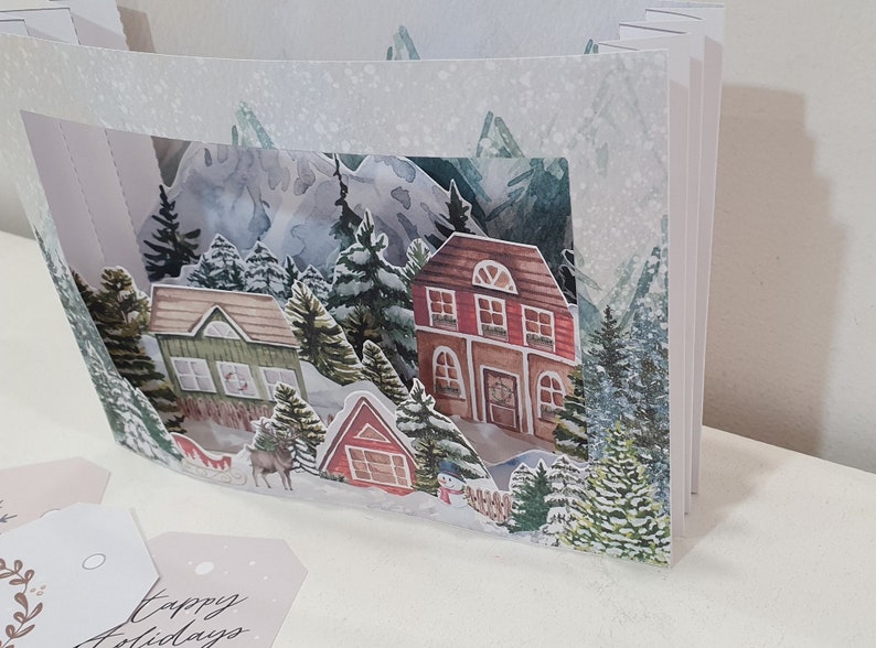 Christmas Houses Pop up Printable, Pop up Greeting Card, Christmas ...