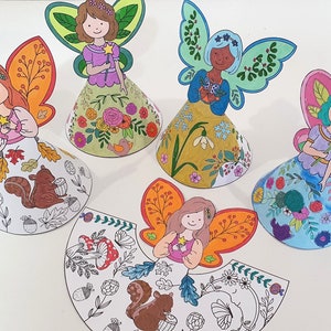 Paper Fairy Dolls Coloring Set, Paper Dolls Craft Kit, Printable Paper ...