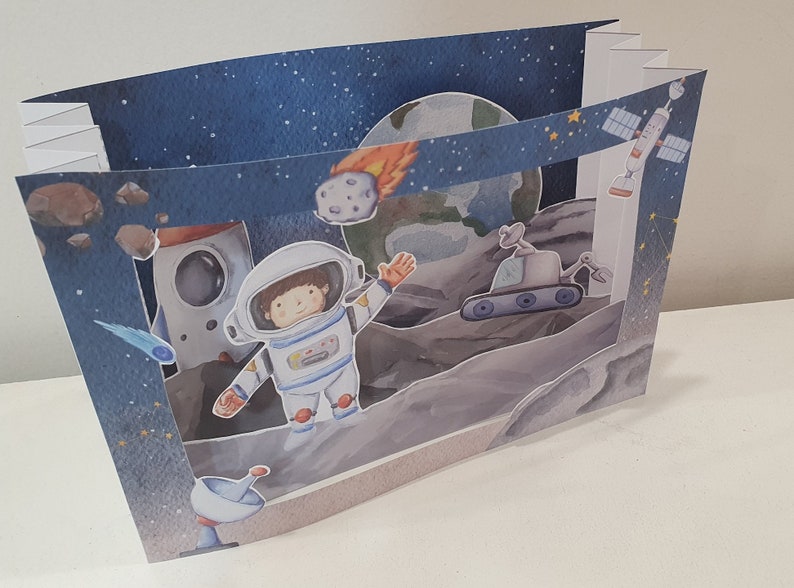 Space Adventure Pop up Printable, Greeting Card, Build an Outer Space ...