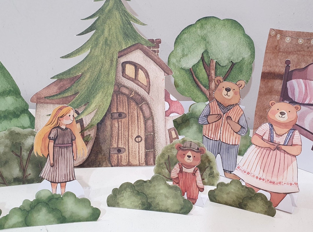 Goldilocks and the Three Bears Printable Playset, Fairytale ...