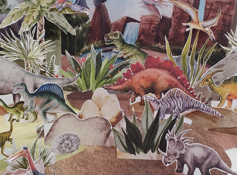 Build a Dinosaur World, Printable Diorama, Dinosaur Play Set, Forest ...