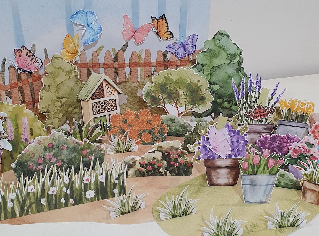 Build a Butterfly Garden, Printable Diorama, Insect Play Set, Paper ...