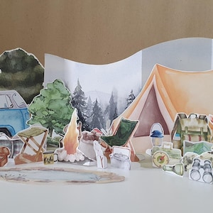 Build a Campsite, Printable Campsite Diorama, Camping Play Set, Paper ...