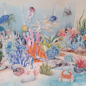 Build a Coral Reef, Printable Coral Reef Diorama, Ocean Play Set ...
