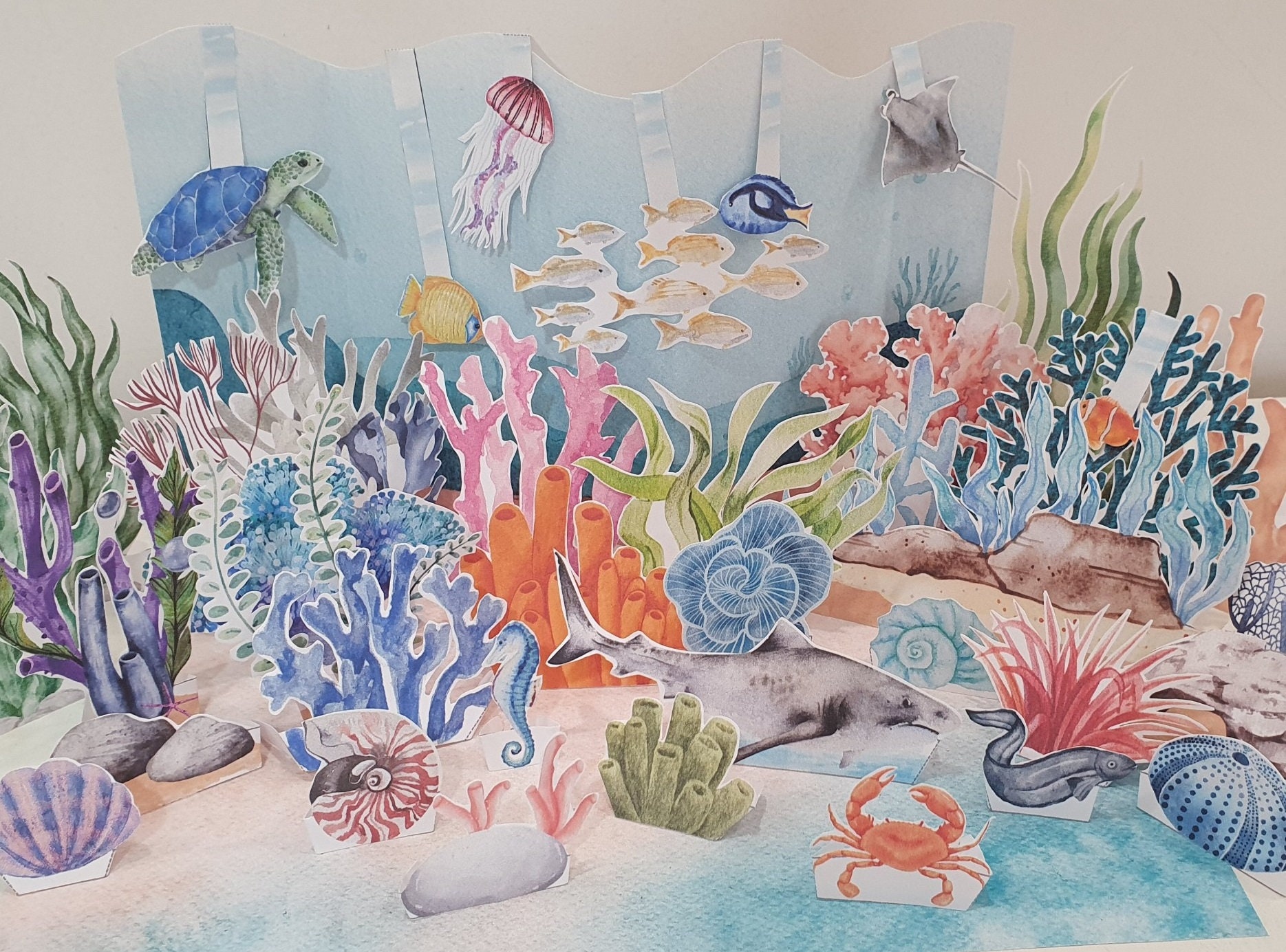 Build a Coral Reef, Printable Coral Reef Diorama, Ocean Play Set ...
