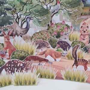 Build the Australian Habitat, Printable Bushland Diorama, Kangaroo and ...