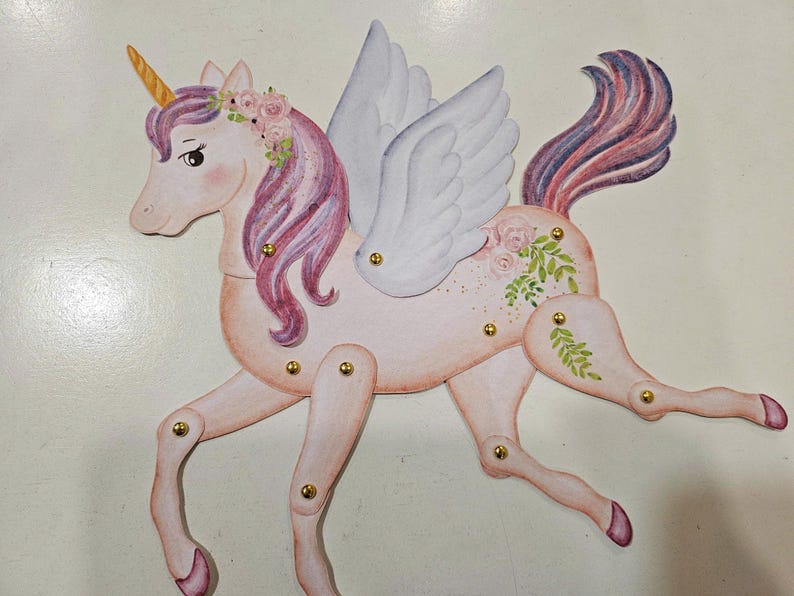 Articulated Unicorn Paper Dolls, Build a Unicorn, Fairy Paper Doll Set ...