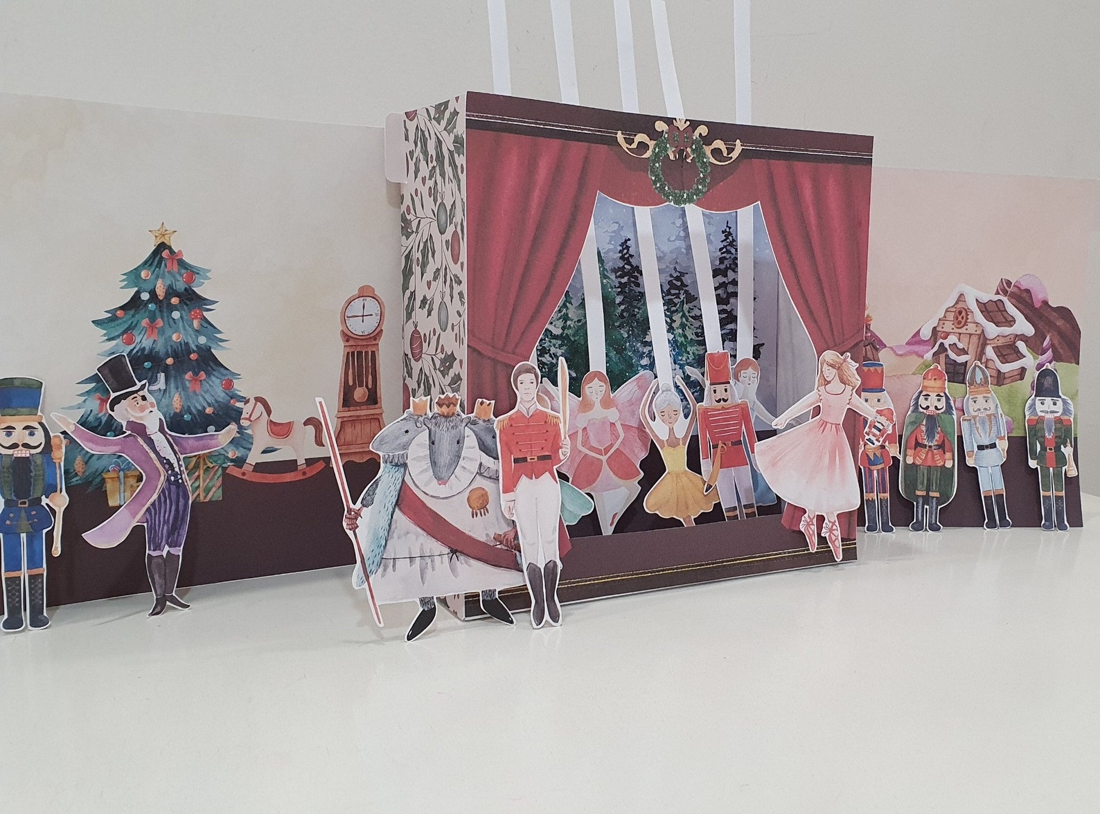Nutcracker Ballet Paper Puppet Theater, Christmas Ballet Printable ...