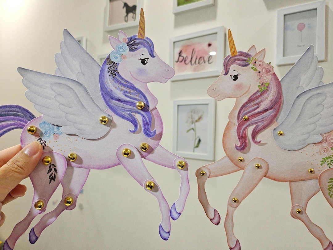 Articulated Unicorn Paper Dolls, Build a Unicorn, Fairy Paper Doll Set ...