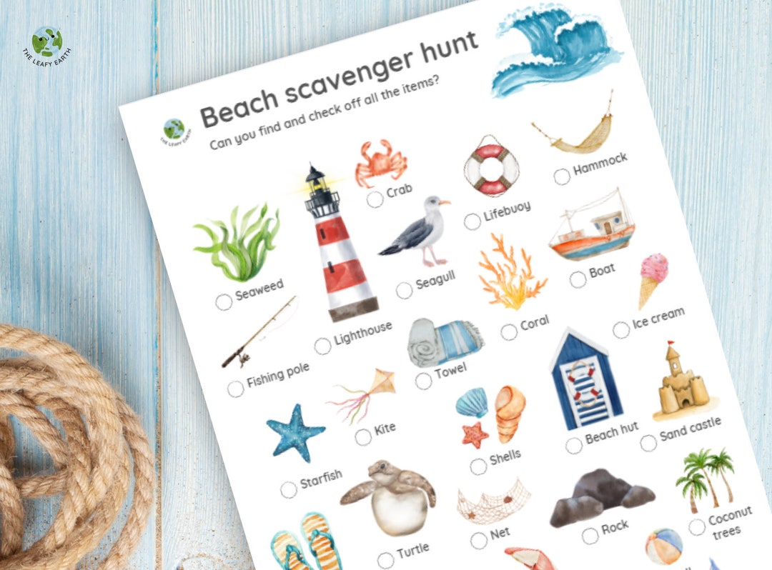 Beach Scavenger Hunt, Printable Nature Scavenger Hunt, Camping ...
