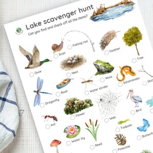 Lake Scavenger Hunt, Printable Nature Scavenger Hunt, Camping ...