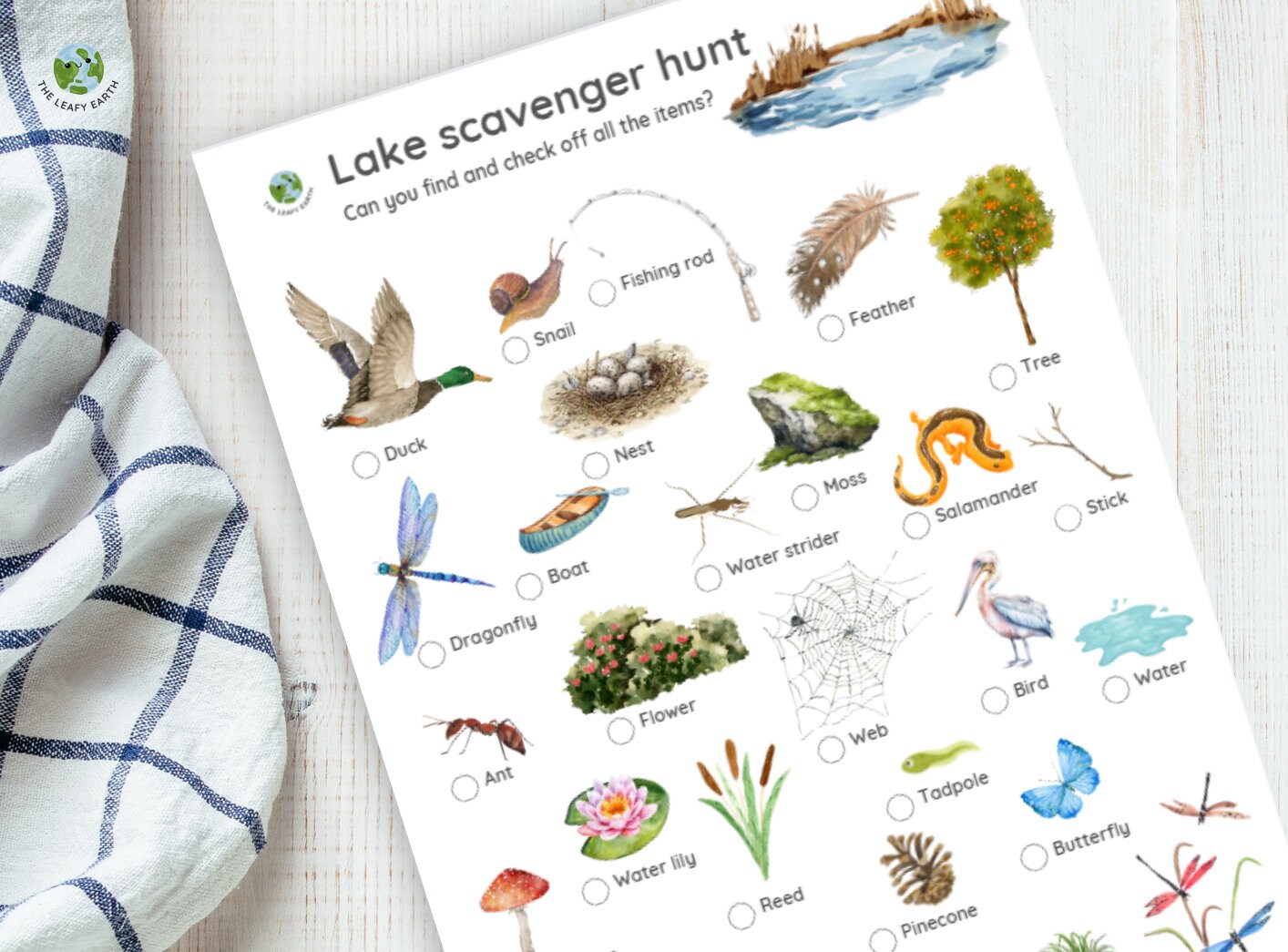 Lake Scavenger Hunt, Printable Nature Scavenger Hunt, Camping ...