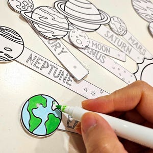 Solar System Model Coloring, DIY Kids Paper Crafts, Kids Coloring ...