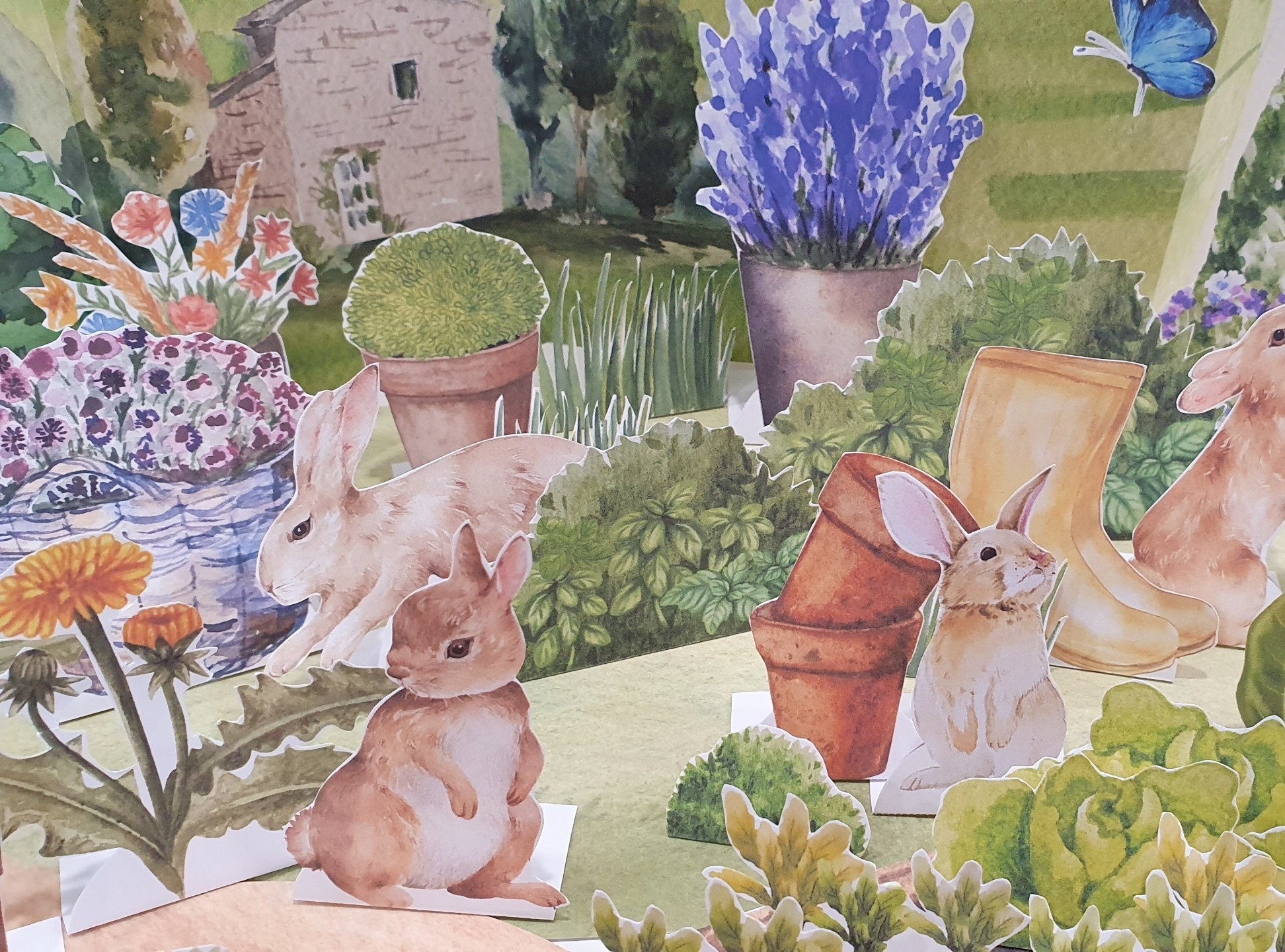 Build a Rabbit Garden, Printable Diorama, Paper Garden Scenery, DIY ...