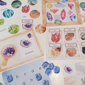 Gemstones Activity Pack, Gemstones Nature Study, Gems Montessori Cards ...