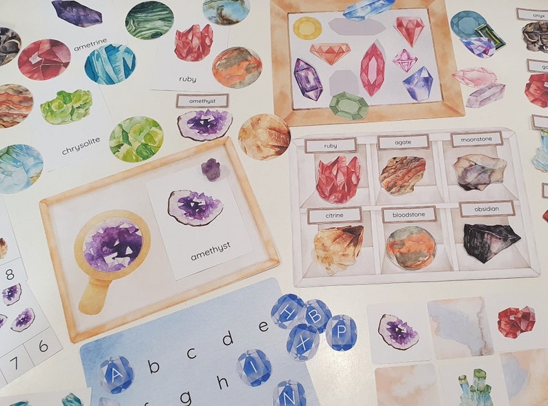 Gemstones Activity Pack, Gemstones Nature Study, Gems Montessori Cards ...